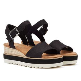 Toms Shoes TOMS Diana Canvas Wedge Frauen Schwarz Sandalen