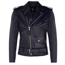 Schwarze Brando-Jacke aus Rindsleder f&uuml;r Herren &ndash; Venedig