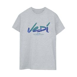 Star Wars Womens/Ladies Obi-Wan Kenobi Jedi Painted Font Cotton Boyfriend T-Shirt (Gris sportif)
