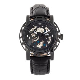 Reign Stavros Automatik-Skelett-Lederarmbanduhr