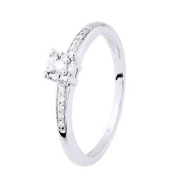 Diamant Solitaire unterst&uuml;tzt 0,070 Cts Illusion 1 Ct Wei&szlig;gold mit vier Krallen gesetzt