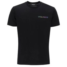 Dsquared2 Cool Fit Palm Beach Logo Schwarzes T-Shirt