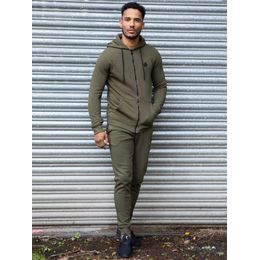 Enzo | Herren Zip Up Hoodie Trainingsanzug Set - Khaki
