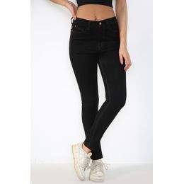 Ladies Magic Shaping High Waisted Skinny Jeans in Schwarz