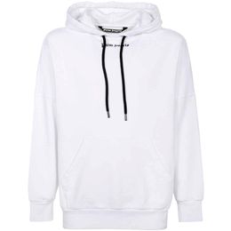 Palm Angels Klassisches Logo Wei&szlig;er Hoodie in &Uuml;bergr&ouml;&szlig;e