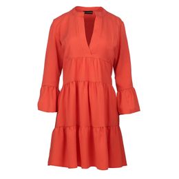 Orangefarbenes, lockeres A-Linien-Kleid