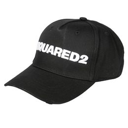 Dsquared2 Wei&szlig;es gesticktes Logo Schwarzes Cap