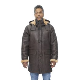 Herren-Dufflecoat aus Schafsleder mit Kapuze &ndash; Hanko