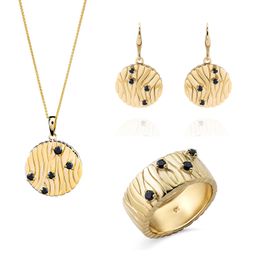 Orphelia 'Babette' Damen-Set aus 925er Sterlingsilber: Halskette + Ohrringe + Ring &ndash; Gold SET-7504/G