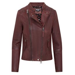 Burgunderrote Biker-Lederjacke f�r Damen � Delhi