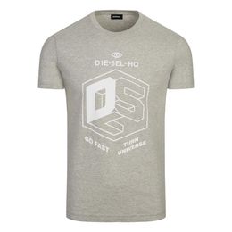 Diesel T-Diego-A3 'DSL' Box Logo Graues T-Shirt