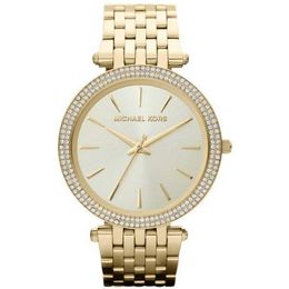 Michael Kors MK3191 Darci Glitz Gold Zifferblatt Pave L&uuml;nette Kristall Damenuhr