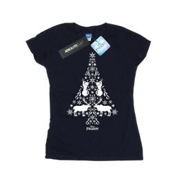 Disney - "Frozen Christmas Tree" T-Shirt f&uuml;r Damen (Marineblau)