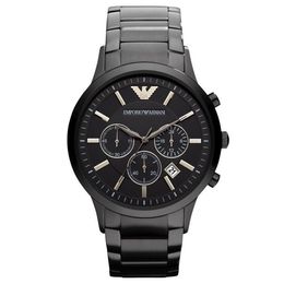 Emporio Armani Elegante Herrenuhr der Marke Armani. Die Uhr hat ein Armband, das auch kleiner gemacht werden kann, das Geh&auml;use hat einen Durchmesser von 43 mm und das Uhrwerk ist Quarz. Marke: ArmaniModellname: AR2453 (43mm)Kategorie: HerrenuhrMaterialien: EdelstahlFarbe: schwarz, blau