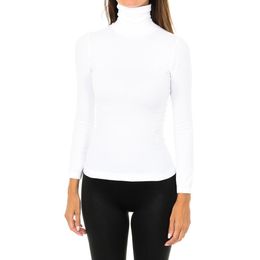 Nevada Langarm-T-Shirt mit hohem Hals und elastischem Stoff 210277 Frau