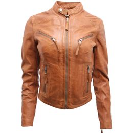 Slim-Fit-Bikerjacke aus Leder f&uuml;r Damen-Maldon