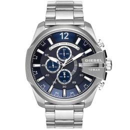Diesel Herren Mega Chief Serie Silber Uhr