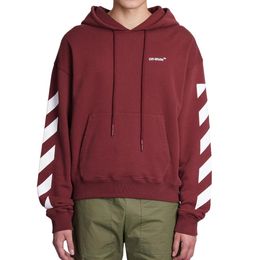 Off-White Diag Helvetica Over Burgundy Kapuzenpullover