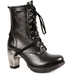 New Rock Damen-Gothic-Trail-Stiefel aus schwarzem Leder &ndash; TR001-S1