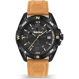 Die Timberland Quarzuhr f&uuml;r Herren mit schwarzem Zifferblatt und robustem braunen Lederarmband ist ein markantes Accessoire f&uuml;r den modernen Mann. Mit ihrem robusten Design und der Wasserdichtigkeit von 5 ATM ist diese Uhr, Modell Millinocket, perfekt f&uuml;r den t&auml;glichen Gebrauch, sogar unter der Dusche. Sie verbindet Funktionalit&auml;t mit Stil und ist ein gro&szlig;artiges Geschenk f&uuml;r den Beschenkten. Egal