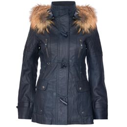 Damen-Parkajacke aus gestepptem Leder mit Kapuze &ndash; Northampton