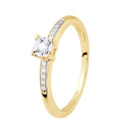 Diamant Solitaire unterst&uuml;tzt 0,070 Cts Illusion 1 Ct Gelbgold mit vier Krallen gesetzt