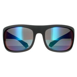Polaroid Wrap Mens Grau Gr&uuml;n Grau Gr&uuml;n Spiegel Polarisierte Sonnenbrille