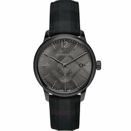 Burberry BU10010 Check gestempelt rundes Zifferblatt 40mm Herrenuhr