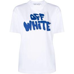 Off-White 70s Type Logo Casual Tee Wei&szlig;es T-Shirt