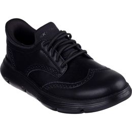Skechers Garza Sully Schwarze Herren Schn&uuml;rschuhe aus Leder