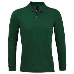 SOLS Mens Perfect Langarm-Piqu-Poloshirt (flaschengr&uuml;n)