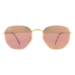 Ray-Ban Square Unisex Gold Kupfer Flash Spiegel RB3548N Sechseckig