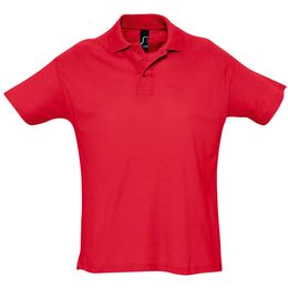 SOLS Herren Sommer II Pique Kurzarm-Poloshirt (Rot)