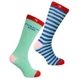 Scotch & Soda Scotch & Soda &ndash; 2er-Pack gr&uuml;n/blau bedruckte Herrensocken
