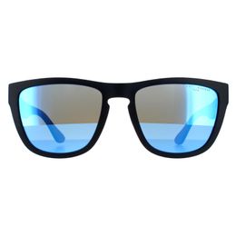 Tommy Hilfiger Square Mens Matte Blue Blue Mirror Sonnenbrillen