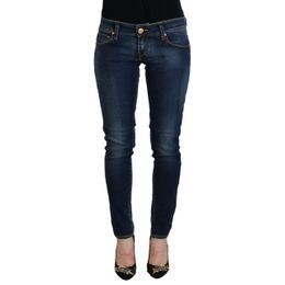 Acht Blaue Baumwoll-H&uuml;fthose Skinny Damen Freizeitjeans