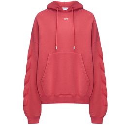 Off-White St. Matthew Design Skate Fit Kapuzenpullover in verwaschenem Rot