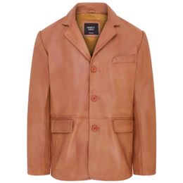 Herren-Blazerjacke aus italienischem Leder mit 3 Kn&ouml;pfen &ndash; Fauske