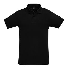 SOLS Mens Perfect Pique Kurzarm-Poloshirt (Schwarz)