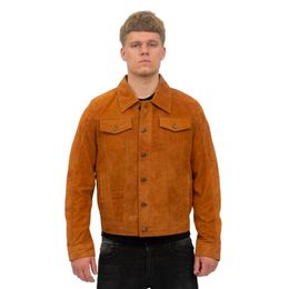 Herren-Truckerjacke aus Ziegenveloursleder-Taraz