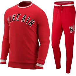 Nike Air Fleece Full Crewneck Trainingsanzug Set Rot