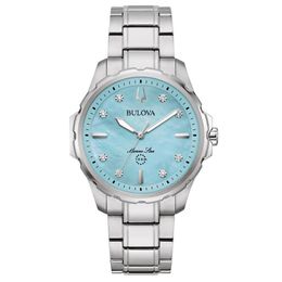 Bulova Marine Star Damen-Silberuhr 96P248