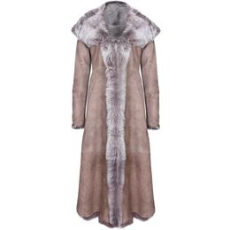 Langer Damen-Trenchcoat aus Toscana-Schaffell mit Kapuze &ndash; Donetsk