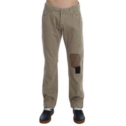 Huit Hommes Beige Coton Patchwork Jeans
