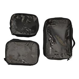 Mountain Warehouse Klarsicht-Reise-Toilettenbeutel-Set (3er-Pack) (Schwarz)