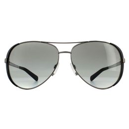 Michael Kors Aviator Womens Gunmetal Black Grey Gradient Lunettes de soleil