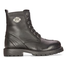Herren Leder Milit&auml;rstiefel Schwarz Combat Biker Motorrad Punk Westernstiefel