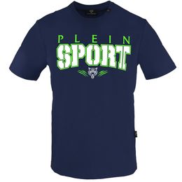 Plein Sport Bold Sport Logo Marineblaues T-Shirt