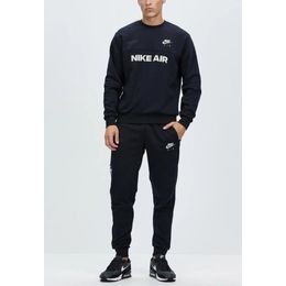 Nike Air Herren-Fleece-Trainingsanzug mit Rundhalsausschnitt und geb&uuml;rsteter R&uuml;ckseite