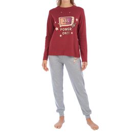 KLP1 Damen-Winterpyjama mit langen &Auml;rmeln